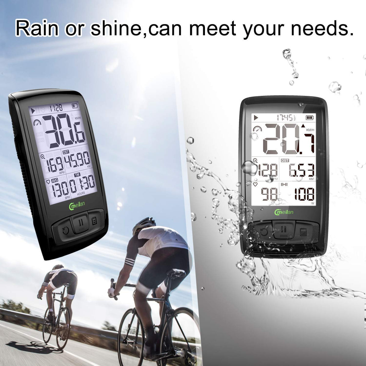 MEILAN Cycling Computer M4 ANT+ BLE4.0 Wireless Bike Computer with Ca ...