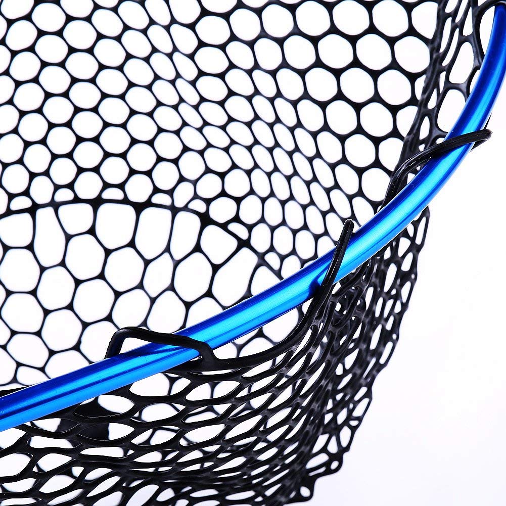 Sougayilang Fly Fishing Net Aluminum Landing Net with Soft Rubber Mes ...